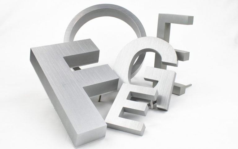 Aluminum Letters & Signs - Brushed or Mirror Polished, Easy Install