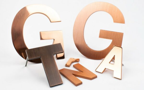 Copper Letters & Signs - Brushed, Oil Rubbed or Mirror Polished